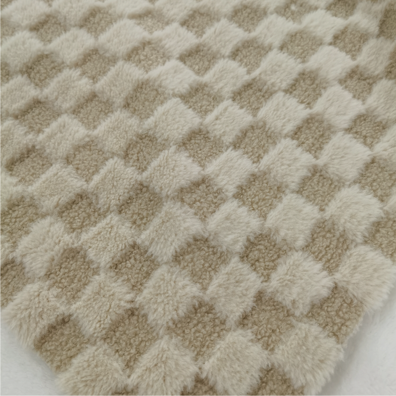 SQUARE RABBIT PLUSH TEDDY JACQUARD CHECK FABRIC - 张家港胜梭纺织品有限公司